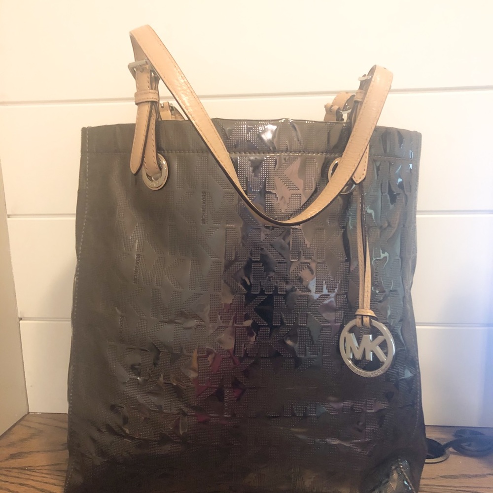 Michael Kota Jet Set Mirror Metallic Tote - Gem